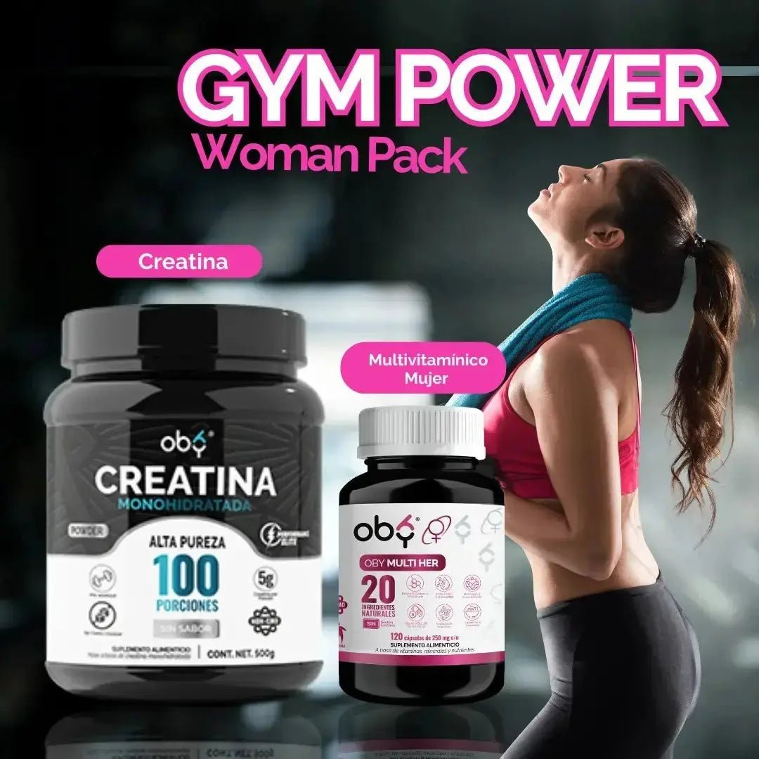 GYM Power Woman Pack | Multivitamínico Mujer + Creatina - oby.mx