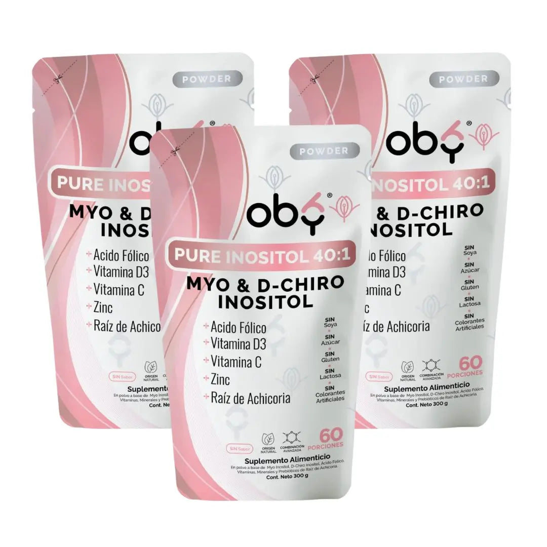 Oby Pure Inositol Ratio 40:1 Polvo 300 G | Myo y D-Chiro Inositol, Aci– oby.mx