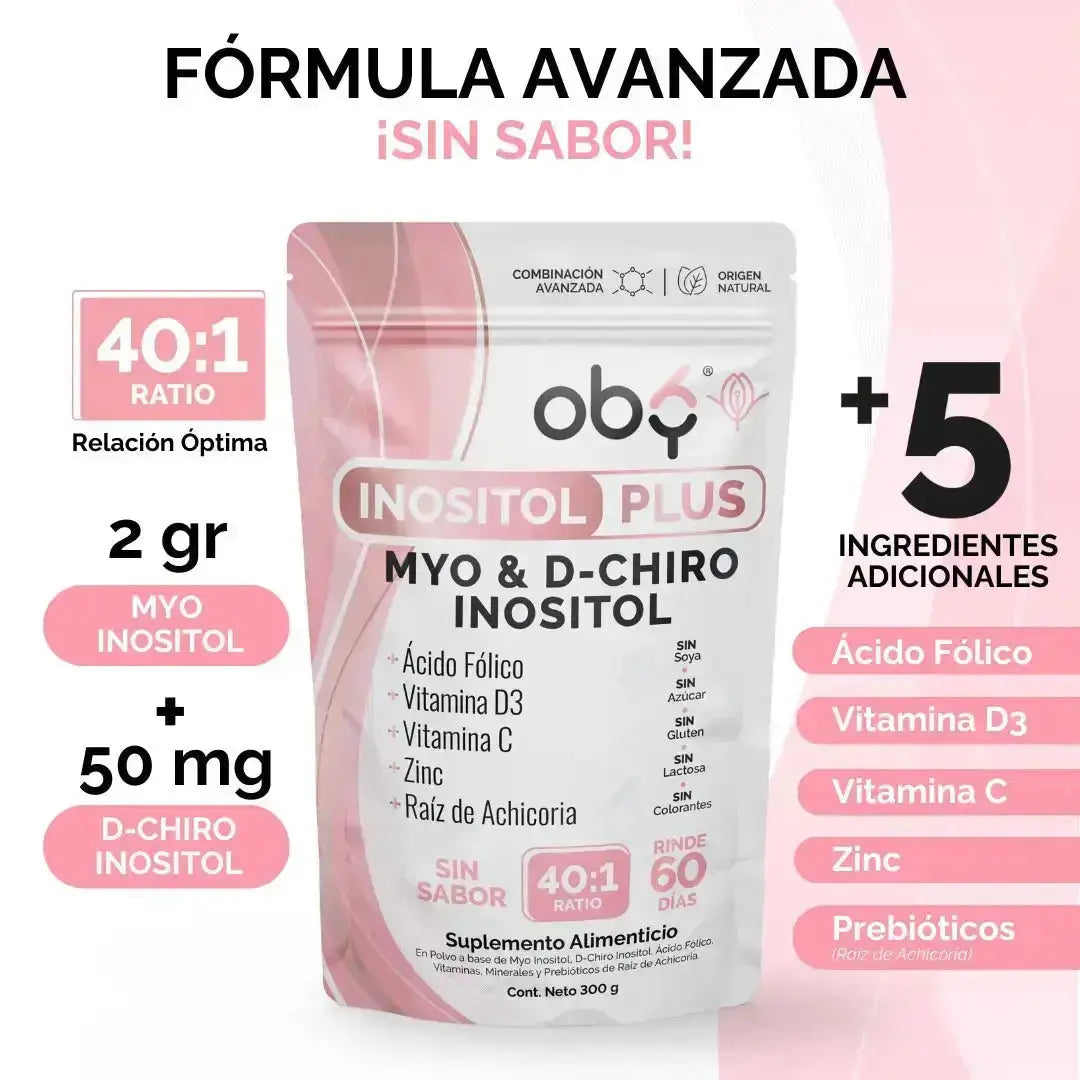 Oby Inositol Plus Myo y D-Chiro Inositol Ratio 40:1 + Acido Folico,– oby.mx