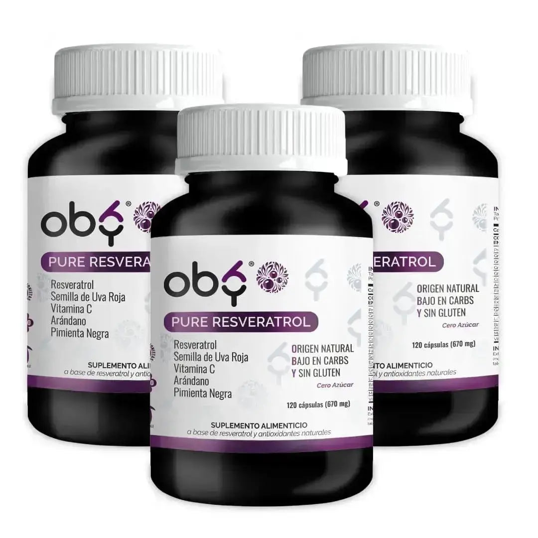 Pack de 3 frascos: OBY Pure Resveratrol con Antioxidantes | 120 ...