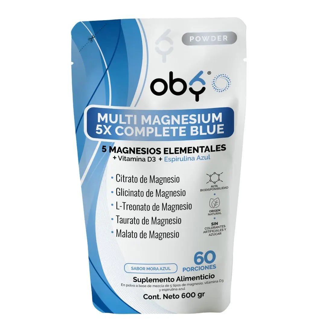 Oby Multi Magnesio Blue | 5 Magnesios + Espirulina azul + D3 | Polvo ...