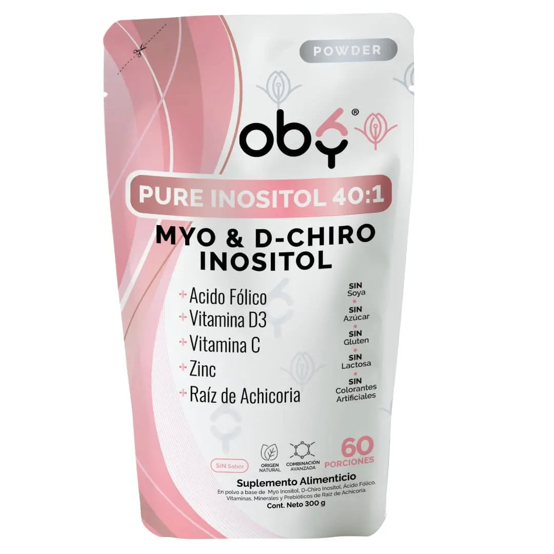 Oby Pure Inositol Ratio 40:1 Polvo 300 G | Myo y D-Chiro Inositol, Aci ...